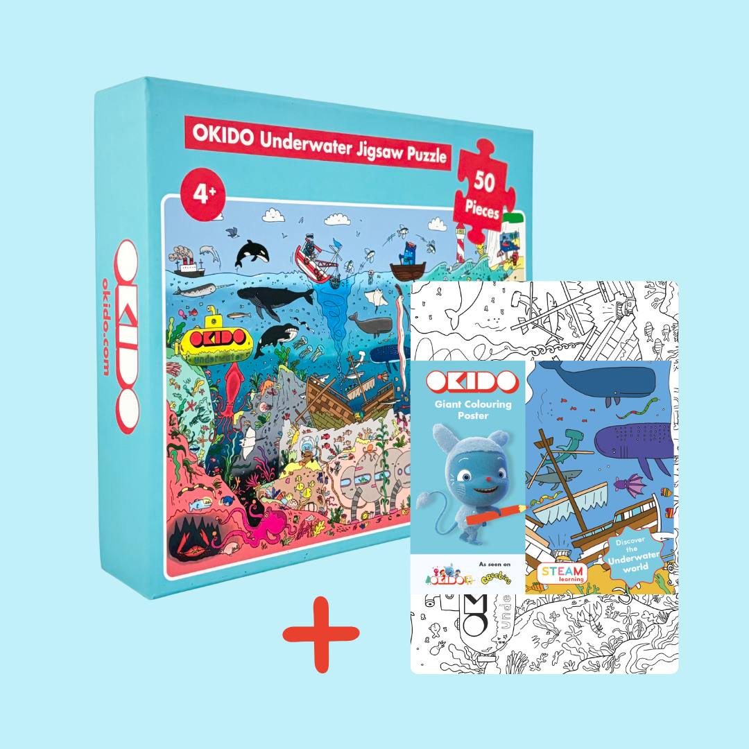OKIDO Underwater Puzzle and Colouring Activity Bundle – Okido